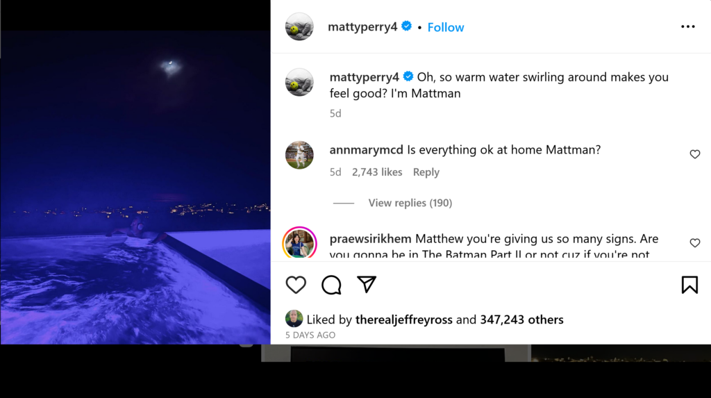 Matthew Perry's Final Social Media Post Leaves an Eerie Legacy ...