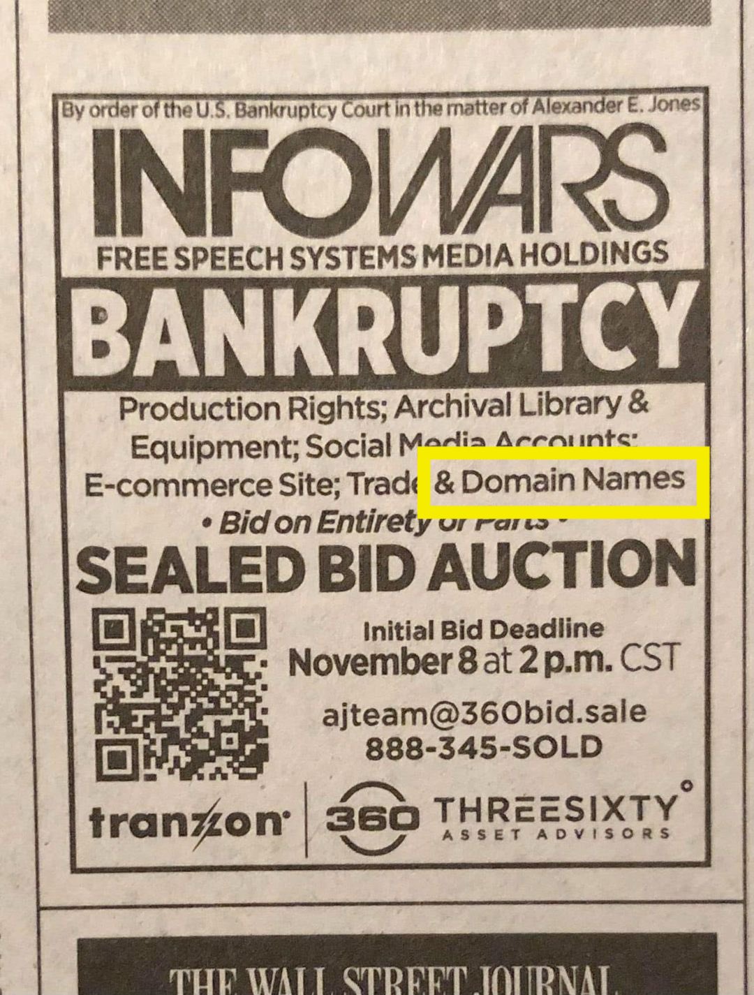 Auction Notice Posted for Alex Jones's InfoWars To Begin Paying $1.5 ...