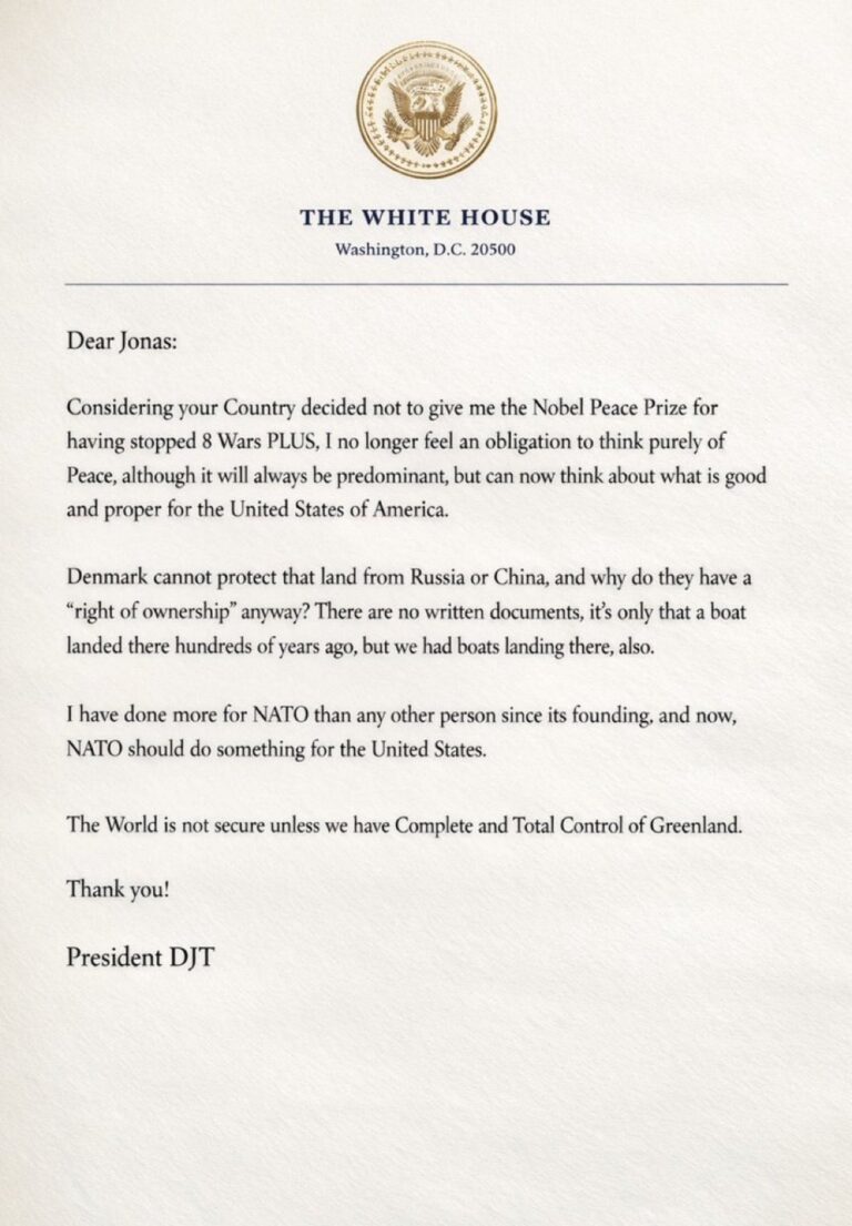 Shocking, Pathetic Trump Letter to Norway: They Wouldn't Give Him Nobel ...